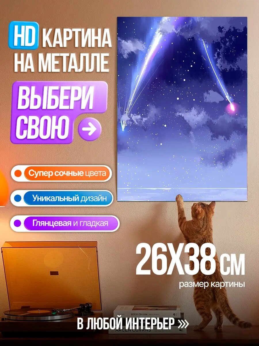 Картина на HD металле Падающие звезды