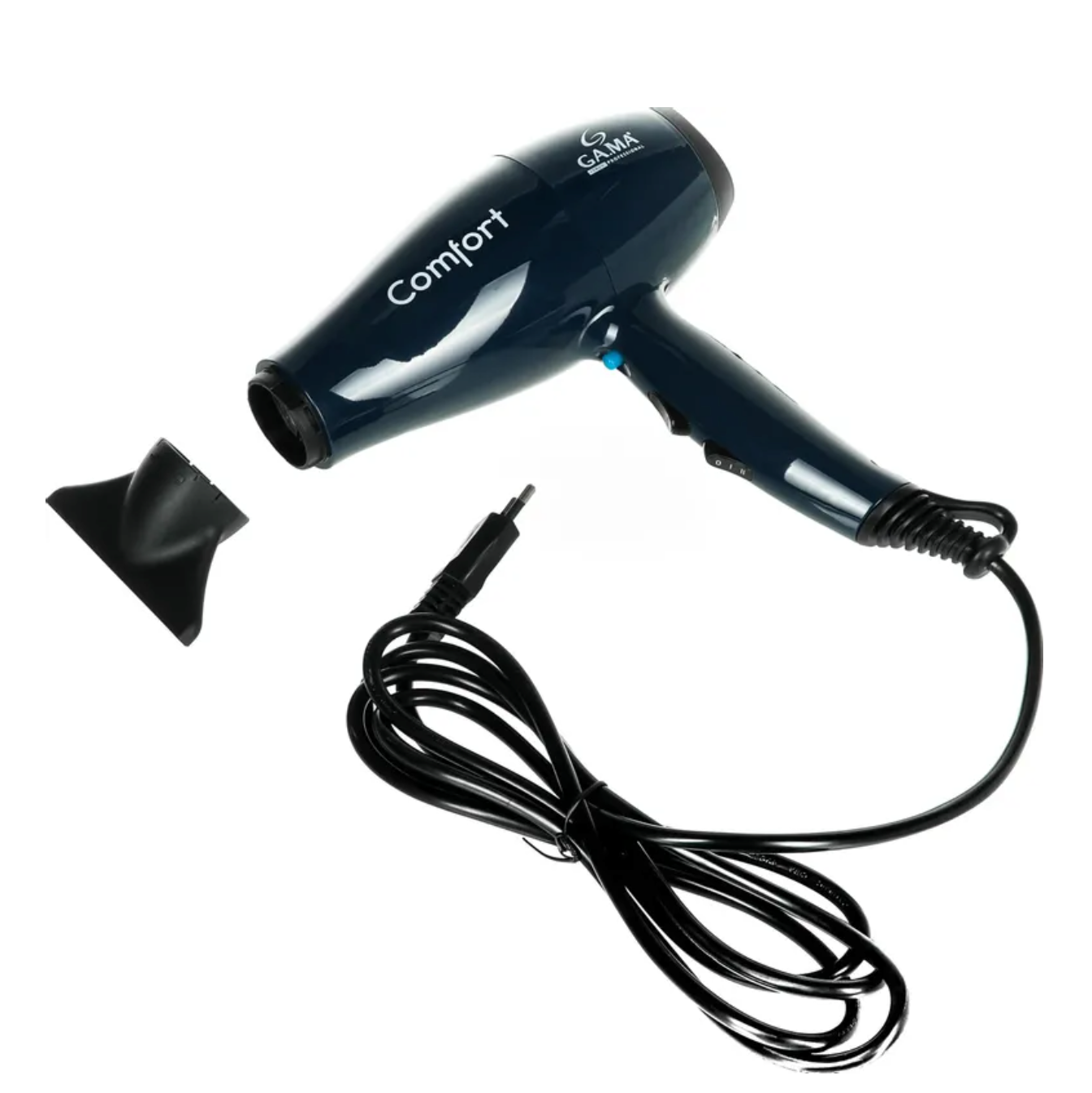 Фен для волос GA.MA Comfort Blue GH0502, 2200 Вт, черный