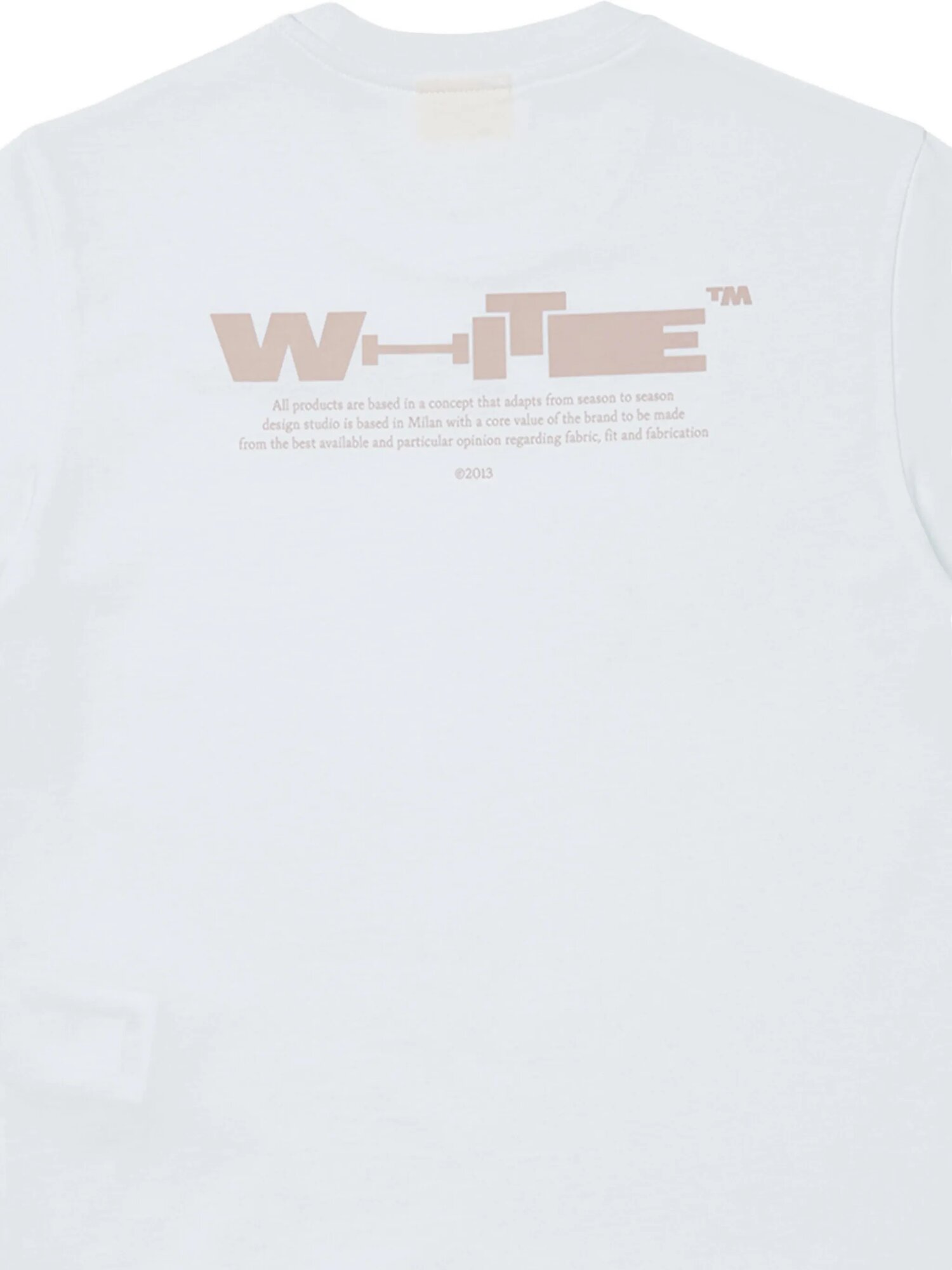 Футболка Off-White Type, размер 104, бежевый/белый — фото 1