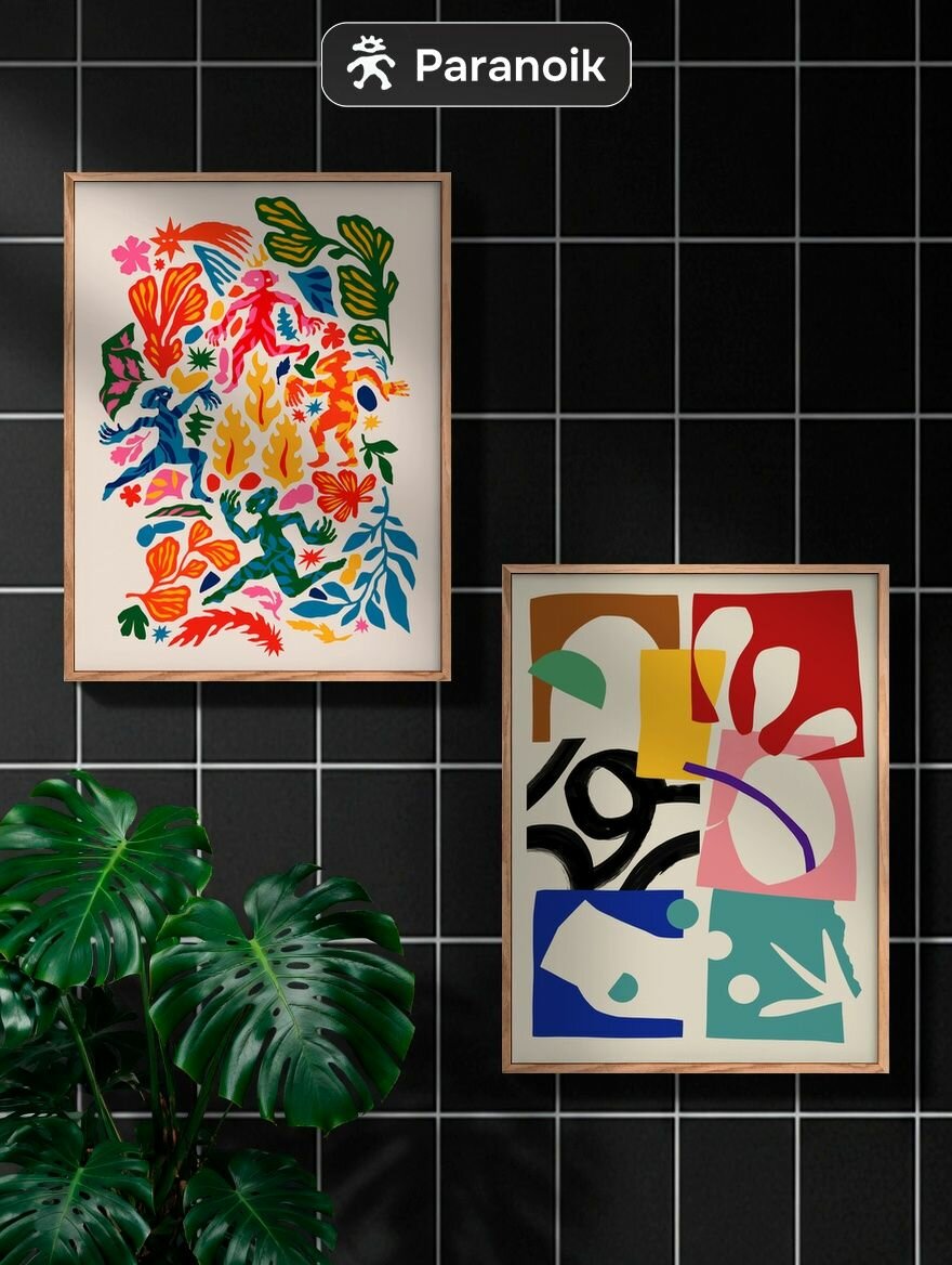 Набор интерьерных постеров "Kaleidoscopic Garden", 30x40 см, 2 штуки