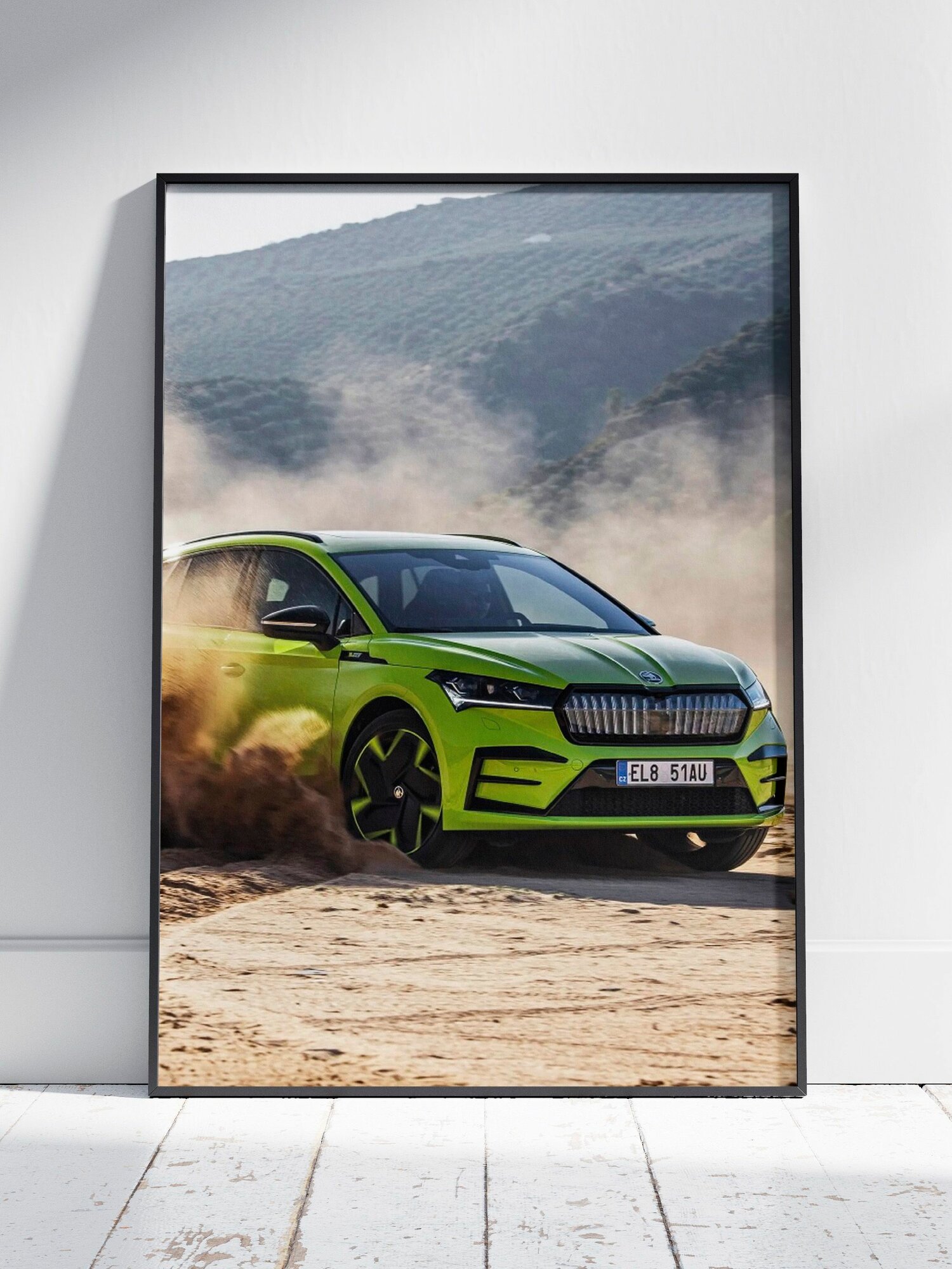 Плакат на стену для интерьера Авто и Мото (Шкода Эньяк RS iV - Skoda Enyaq RS iV 1) - Постер по транспорту формата A3 (30x42 см)