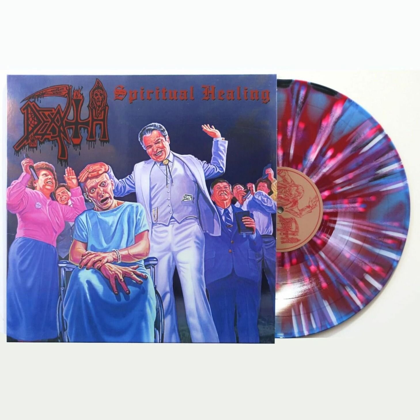Виниловая пластинка Death - Spiritual Healing, Red, Cyan and Black Merge with Splatter Vinyl, New