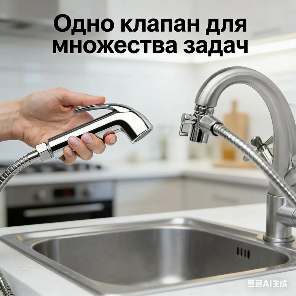 Аэратор на кран с отводом на душ, дивертор