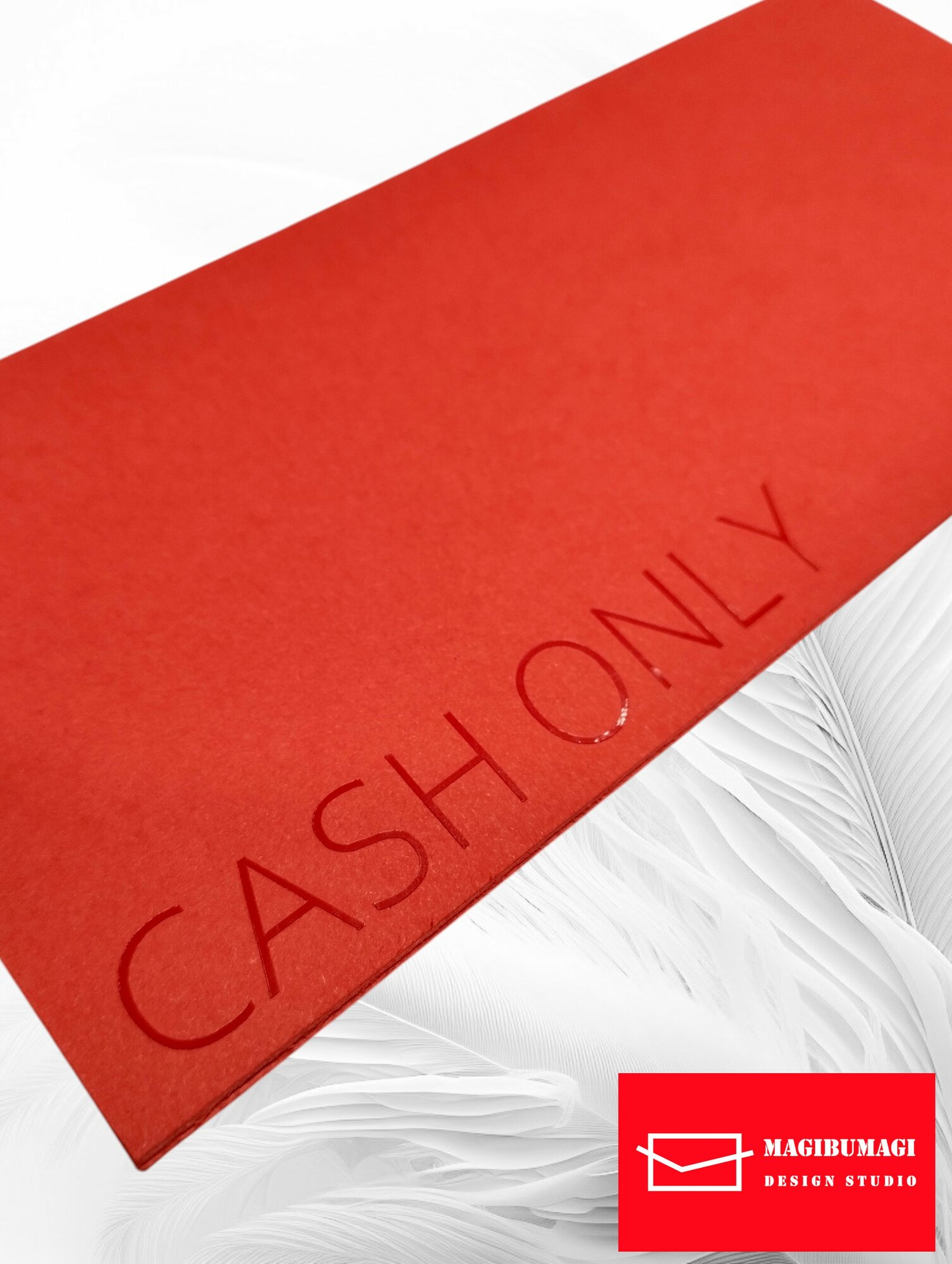 Конверт для денег "Cash only", красный
