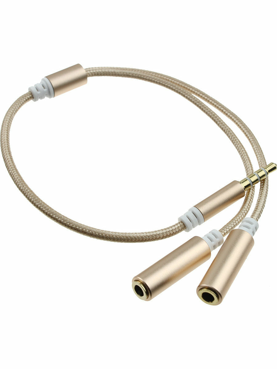 Переходник RadioSfera J3.5-2J3.5, 4PIN, гибкий, бежевый, длина 0,3м