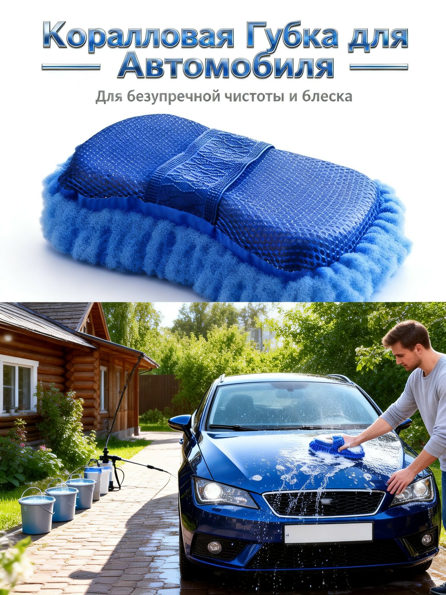 Коралловая автомобильная губка для мойки и уборки, микрофибровая шубка без царапин с гибкой петлей, несколько цветов