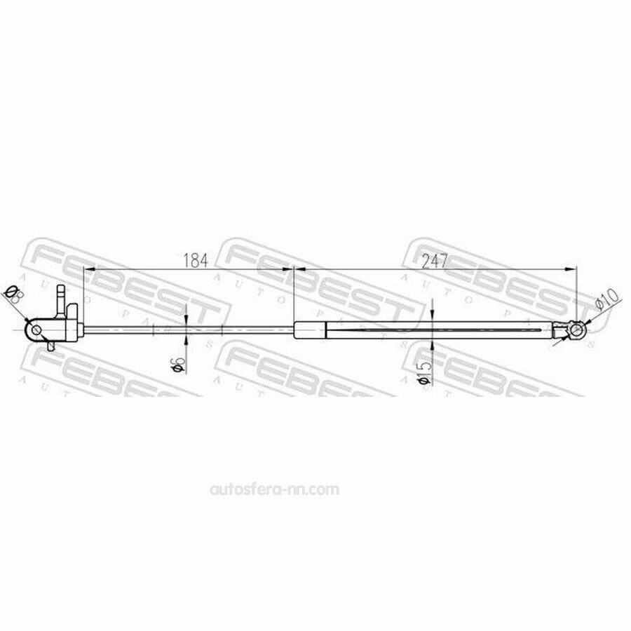 FEBEST 01117014 Газовый упор багажника