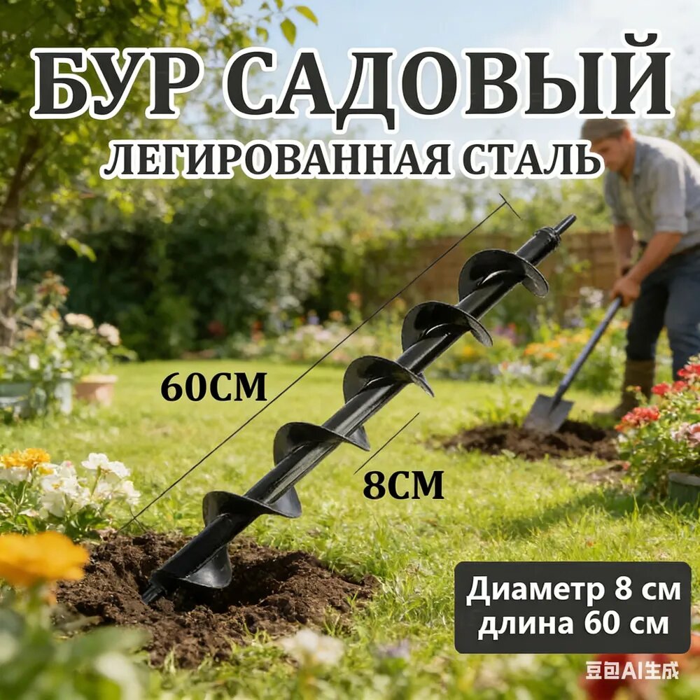 Бур садовый ручной, Легированная сталь