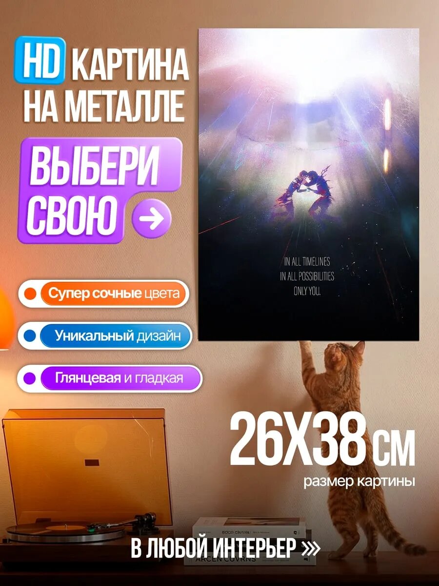 Картина на HD металле Силуэт в свете