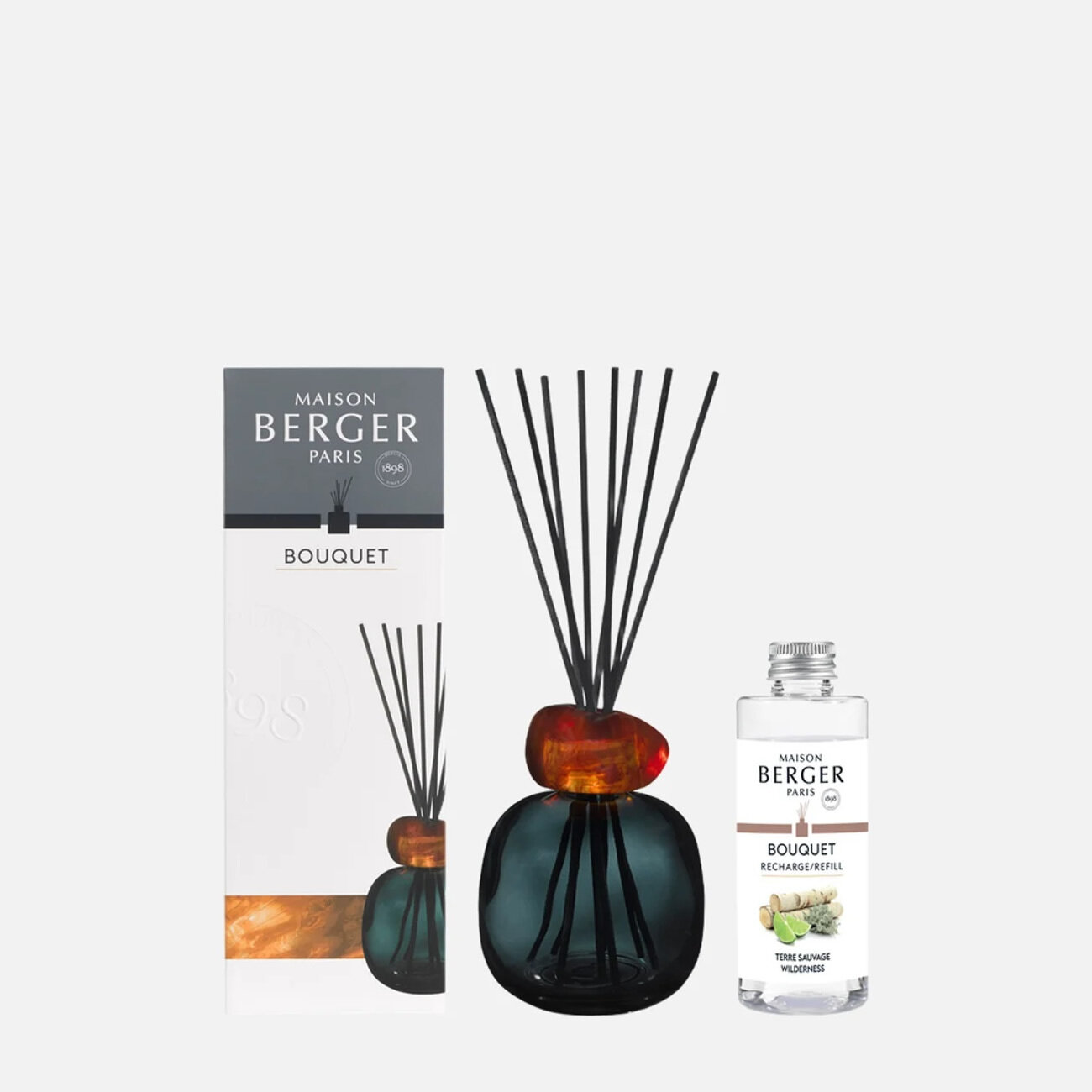 Диффузор Maison Berger Black Mineral Bouquet And Wilderness 180 мл / Мейсон Бергер Блэк Минерал Буке Энд Вайлдернесс
