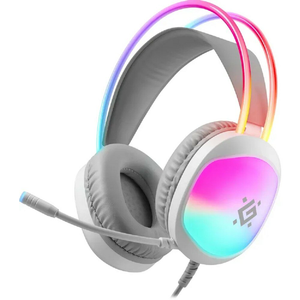 Defender Наушники Игровая гарнитура Eclipse белый, RGB, провод 2 м 62440