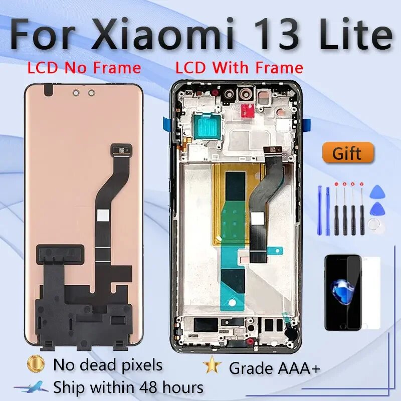 Дисплей Xiaomi 13 Lite 6.55" Black With Frame