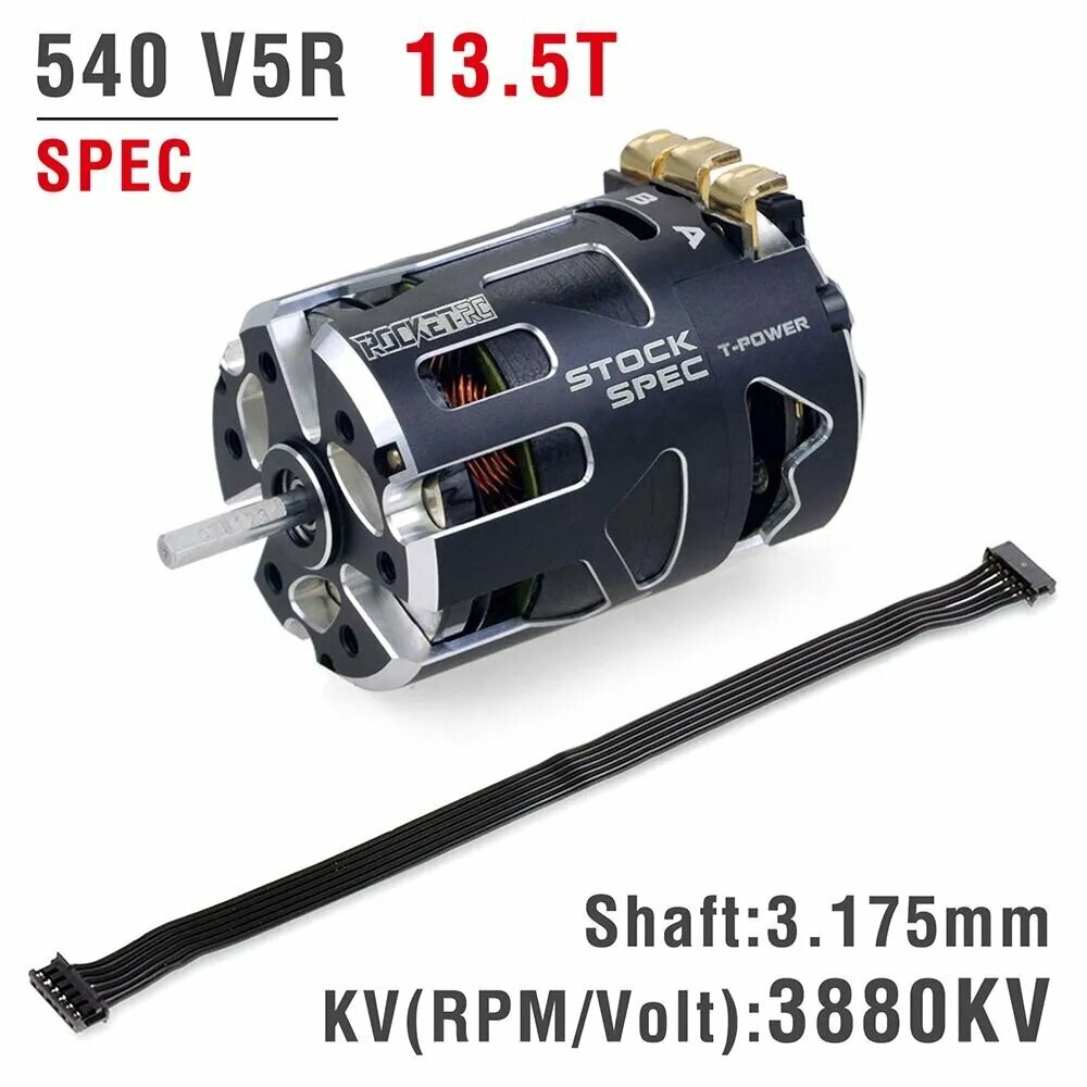 Surpasshobby Индуктивный бесщеточный двигатель Rocket 540-V5R соревновательного класса с диаметром вала 3,175 мм