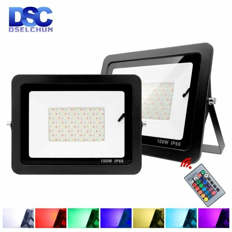 Многоцветный Светодиодный 30Вт 220 В IP66 RGB Открытый Садовый Прожектор С Дистанционным Управлением