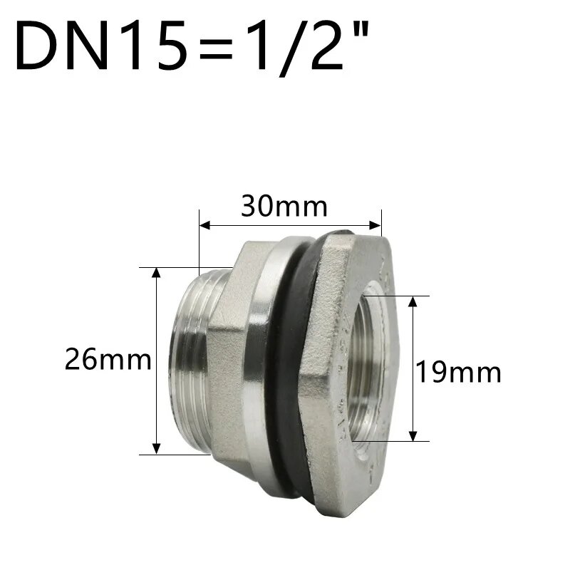 Муфта сливная из нержавеющей стали 304 DN15=1/2"