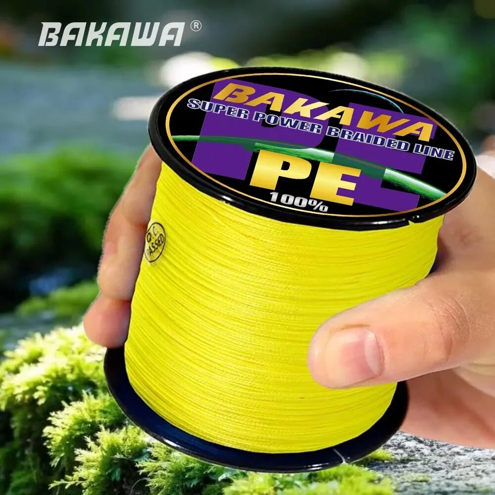Леска плетеная BAKAWA X4 Yellow 300м, 0.1мм, 10LB