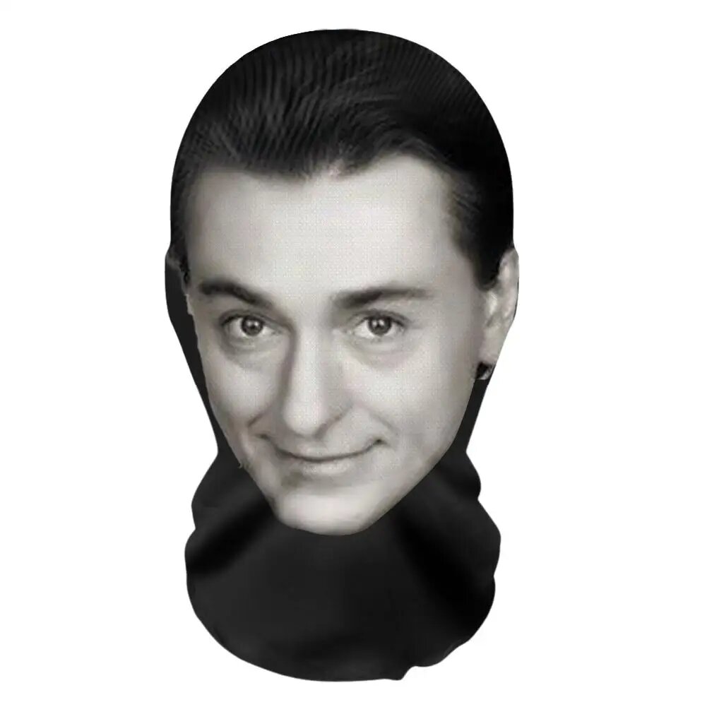 Балаклава с принтом лица, черная, для косплея