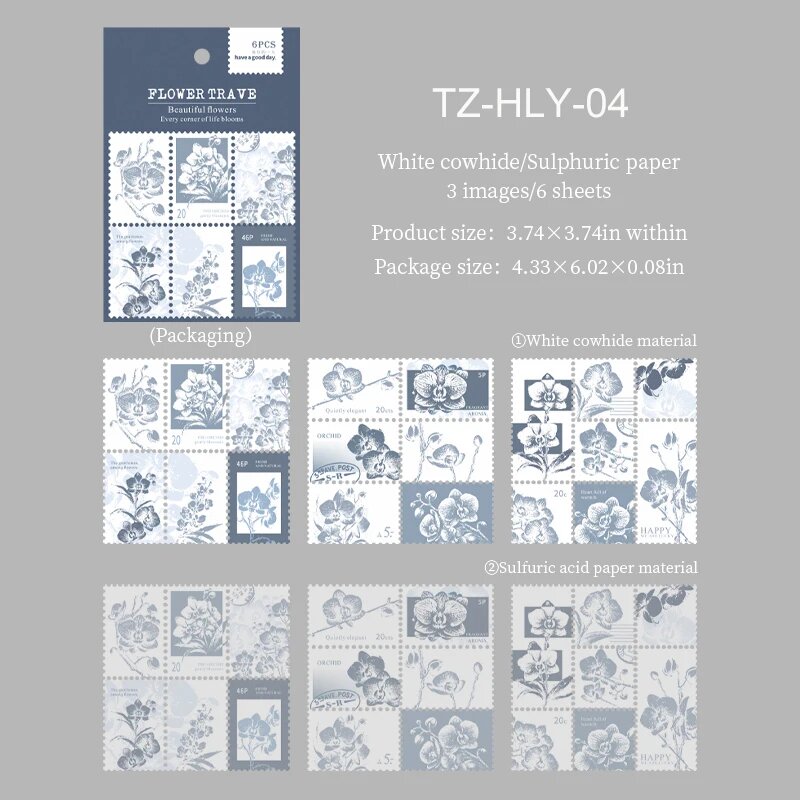Наклейки TZ-HLY-04: Винтажные цветы