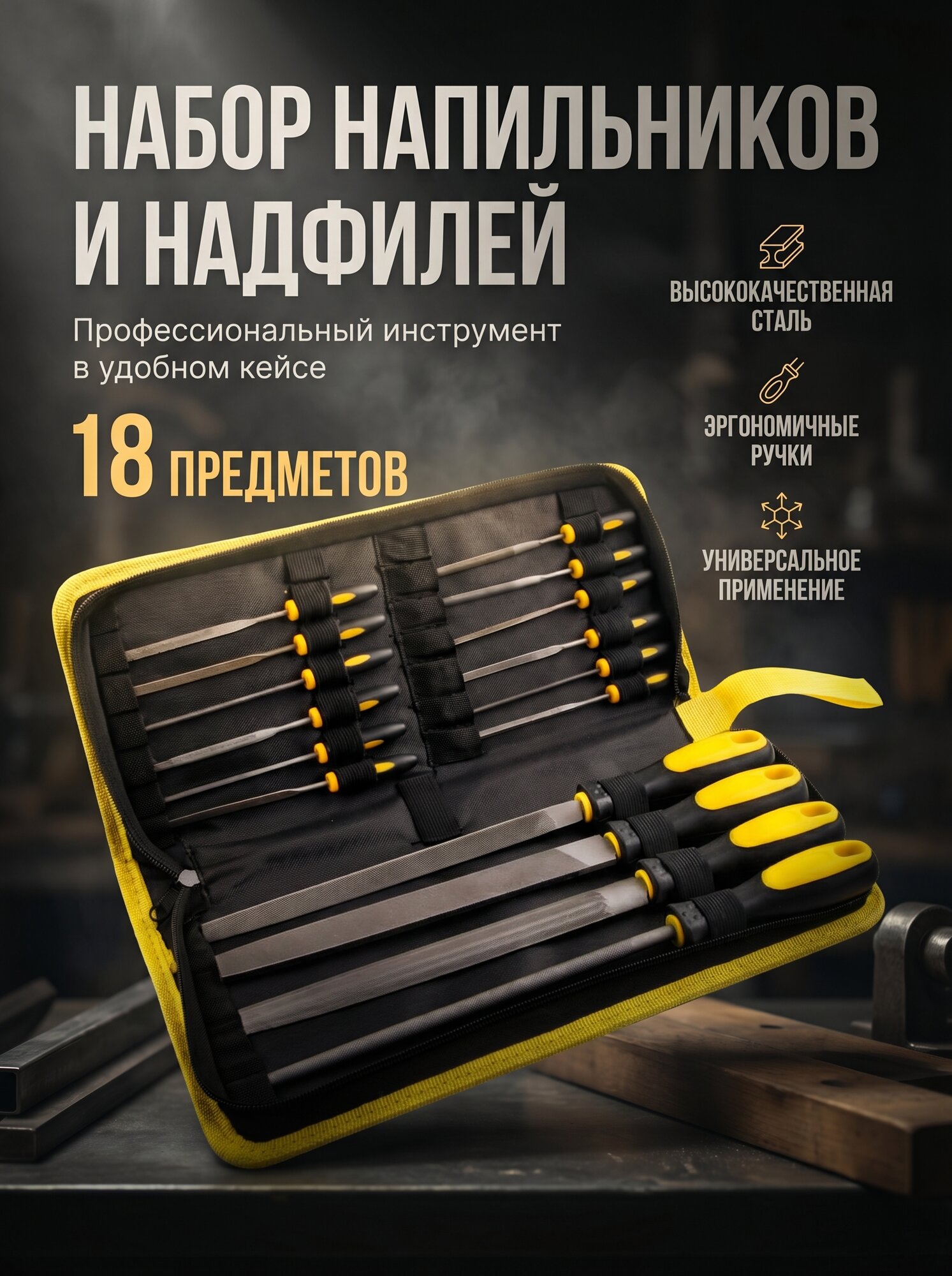 Набор напильников и надфилей в пенале