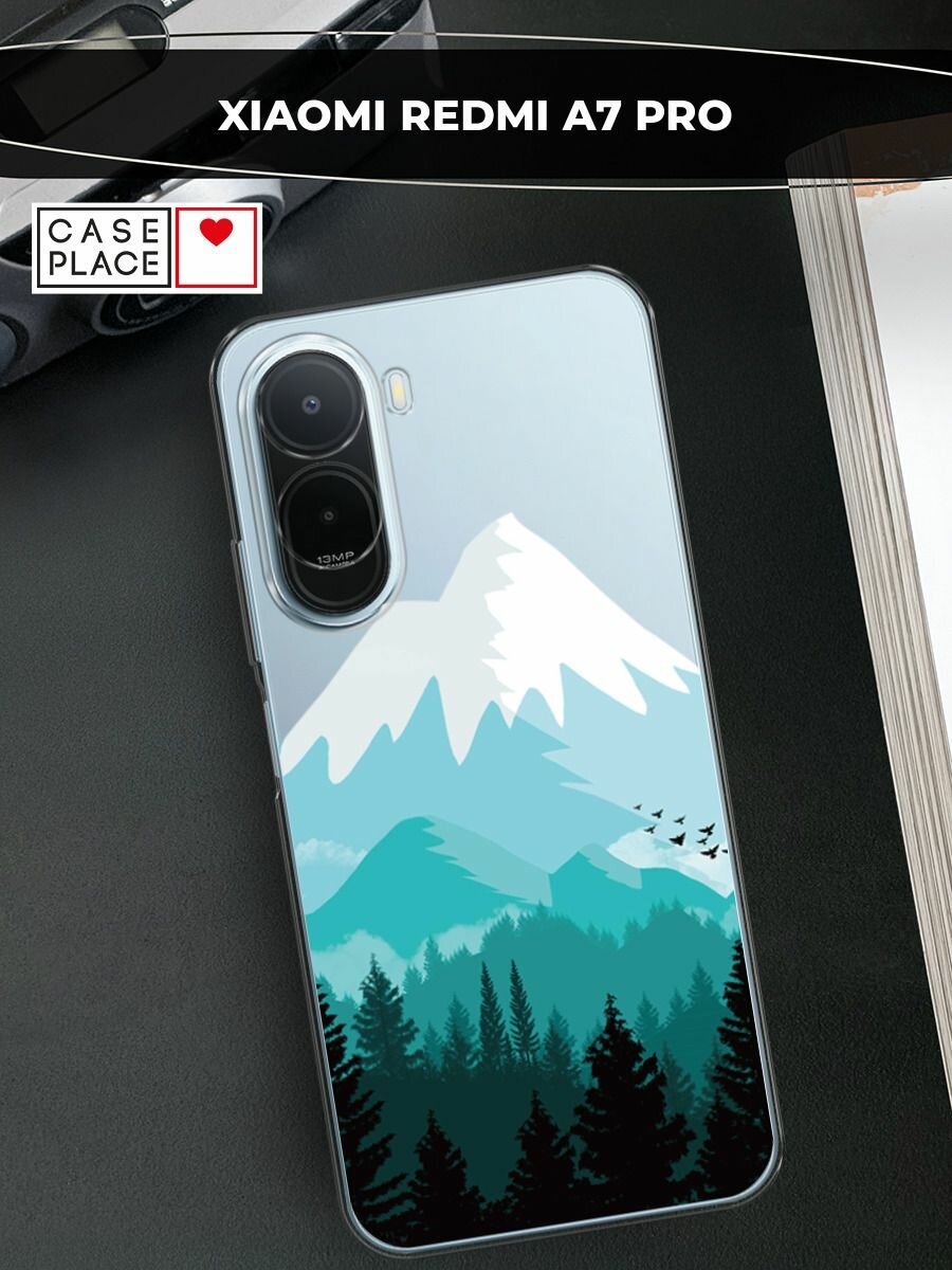 Чехол на Xiaomi Redmi A7 Pro/Poco C81 Pro / Сяоми Редми A7 Про/Поко C81 Про с принтом Синяя снежная гора, прозрачный