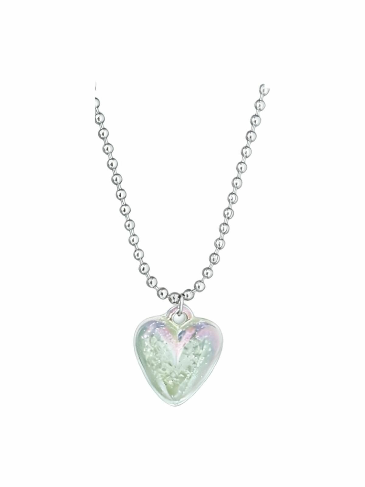 (1 штука) Ожерелье Symphony Bubble Love Из Титановой Стали-Прозрачное