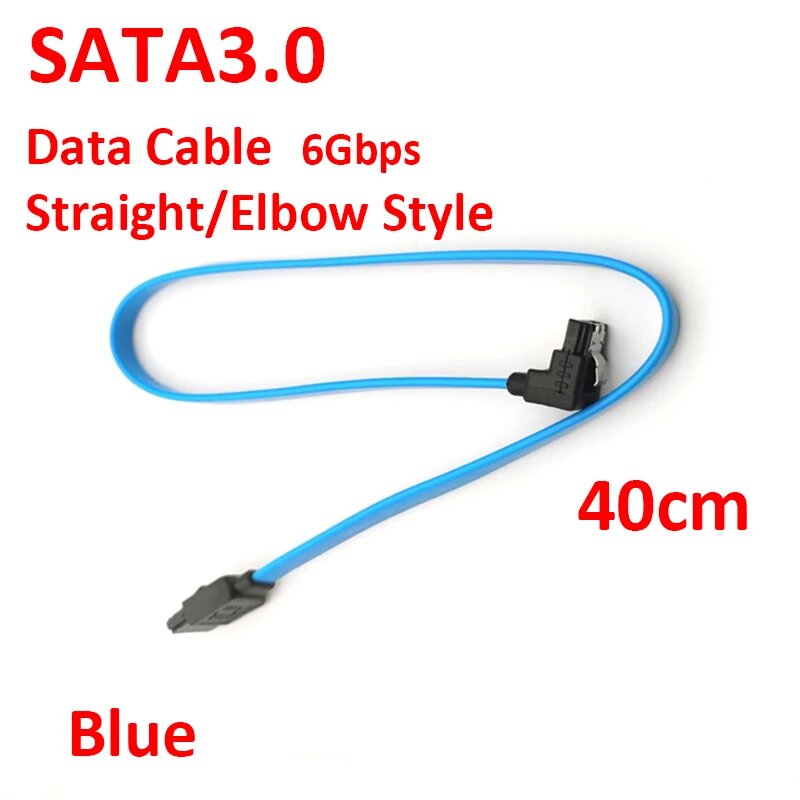 SATA 3.0 кабель 6 Гбит/с, 40 см, синий, Straight/Elbow