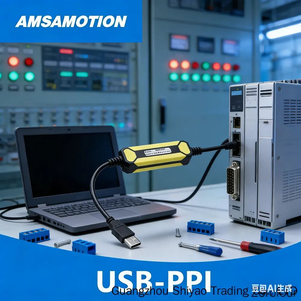 Кабель для программирования USB-PPI подходит для ПЛК Siemens S7-200-.