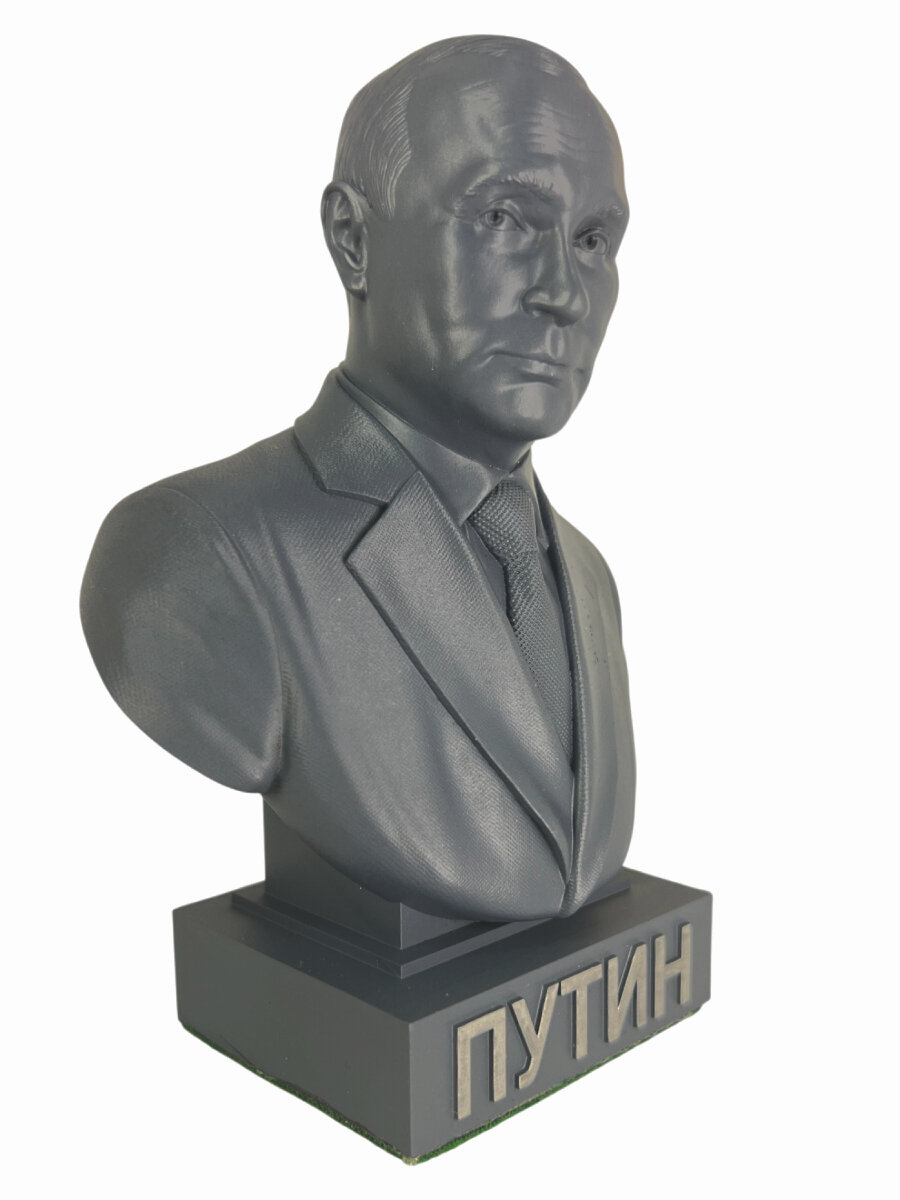 Бюст: Путин (серый цвет) Высочайшая детализация. Материал: полимер, акрил, сукно. — фото 1