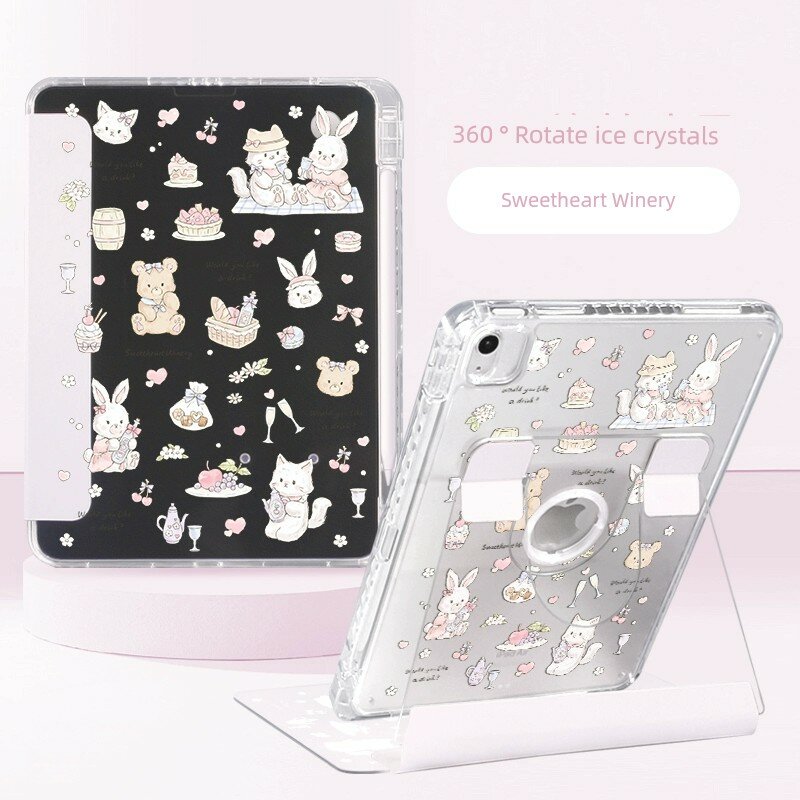 IPad Air7 2025 11-дюймовый M3 Двойной ледяной кристалл Сладкий виноградник 720° поворотный стенд