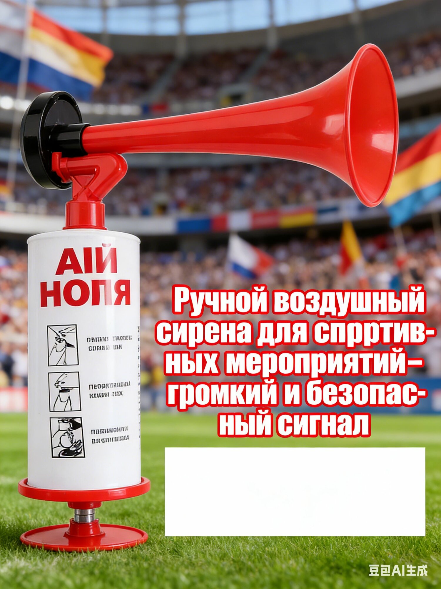 Ручной воздушный гудок, громкий звуковой сигнал безопасности для спортивных мероприятий
