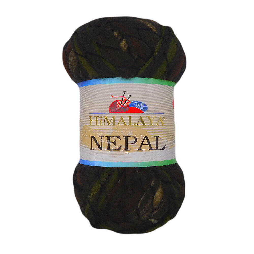 Пряжа Himalaya Nepal 134-09 (1 моток 200г/52м) коричневый-бежевый-болотный