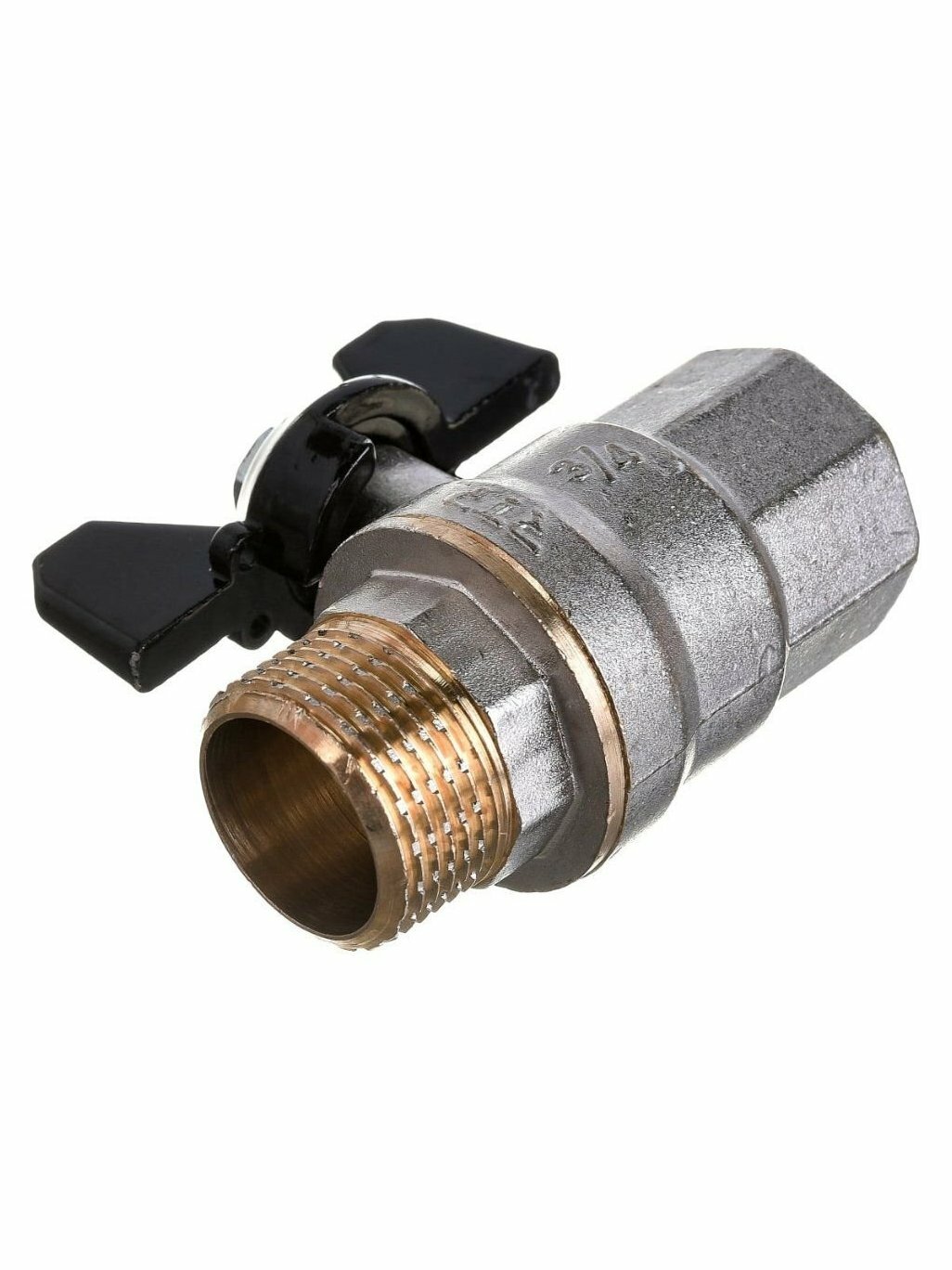 Кран для воды, 3/4", г-ш, ручка-бабочка, PN40, индивидуальная упаковка, РосТурПласт
