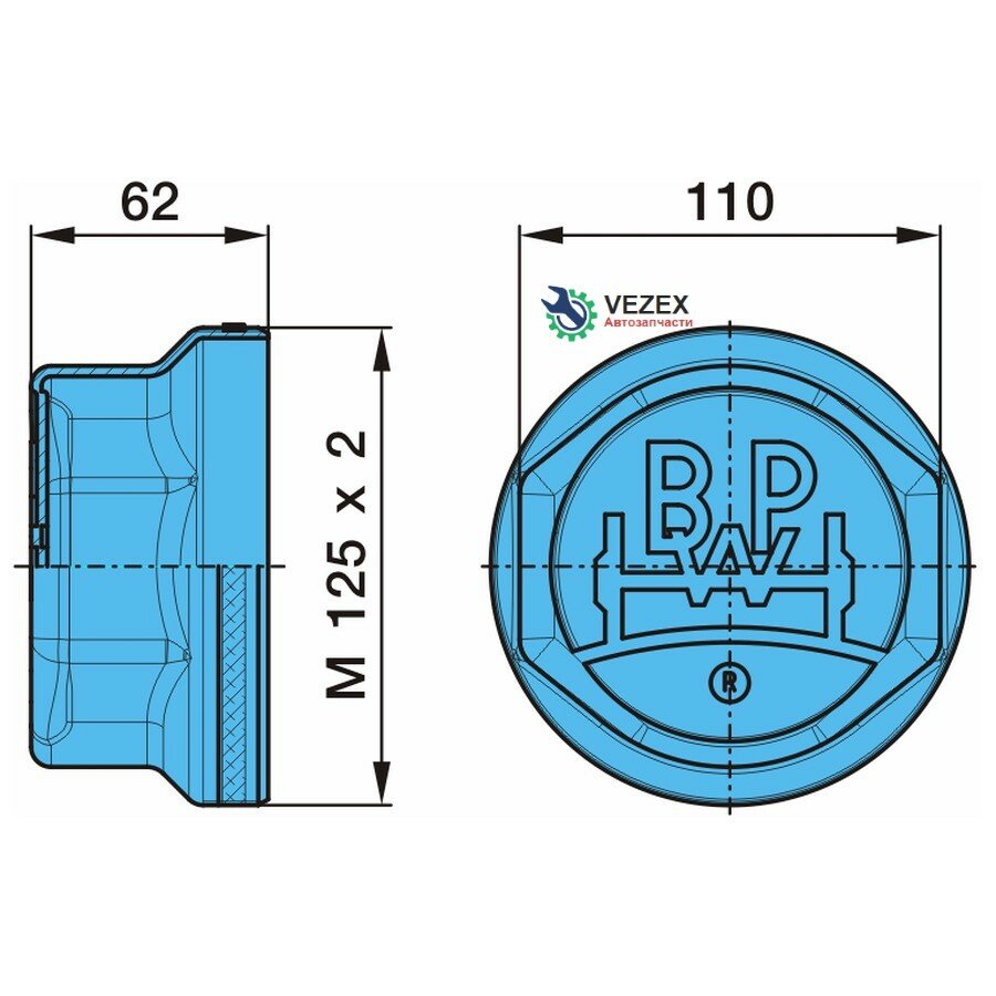BPW 0321224070 крышка ступицы!(м)M125x2 SW110 \BPW 10-12t