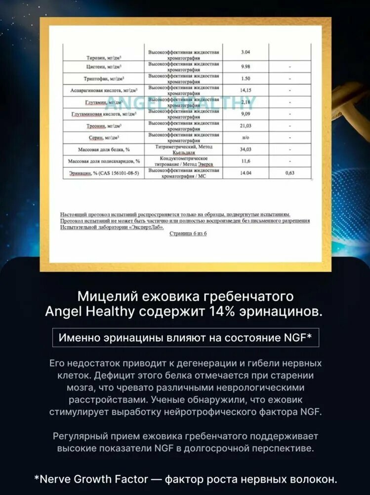Мицелий ежовик гребенчатый "Angel Healthy", в капсулах, 200 шт — фото 1