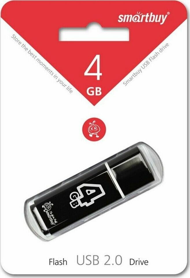 Флешка USB SmartBuy карта SB4GBGS-K 4GB GLOSSY SERIES черная