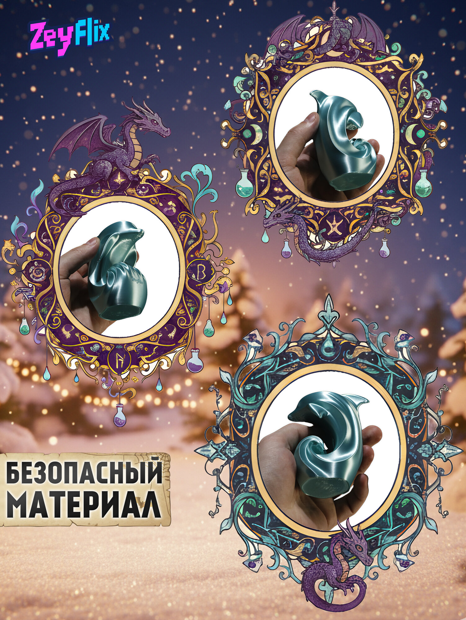 Статуэтка дельфина - Сенсор, мятный — фото 1