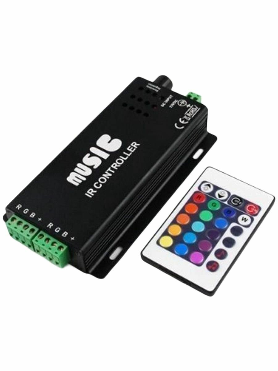 Аудиоконтроллер PL-Music-05 RGB (12/24V, 216/432W, 3x6А, IR)