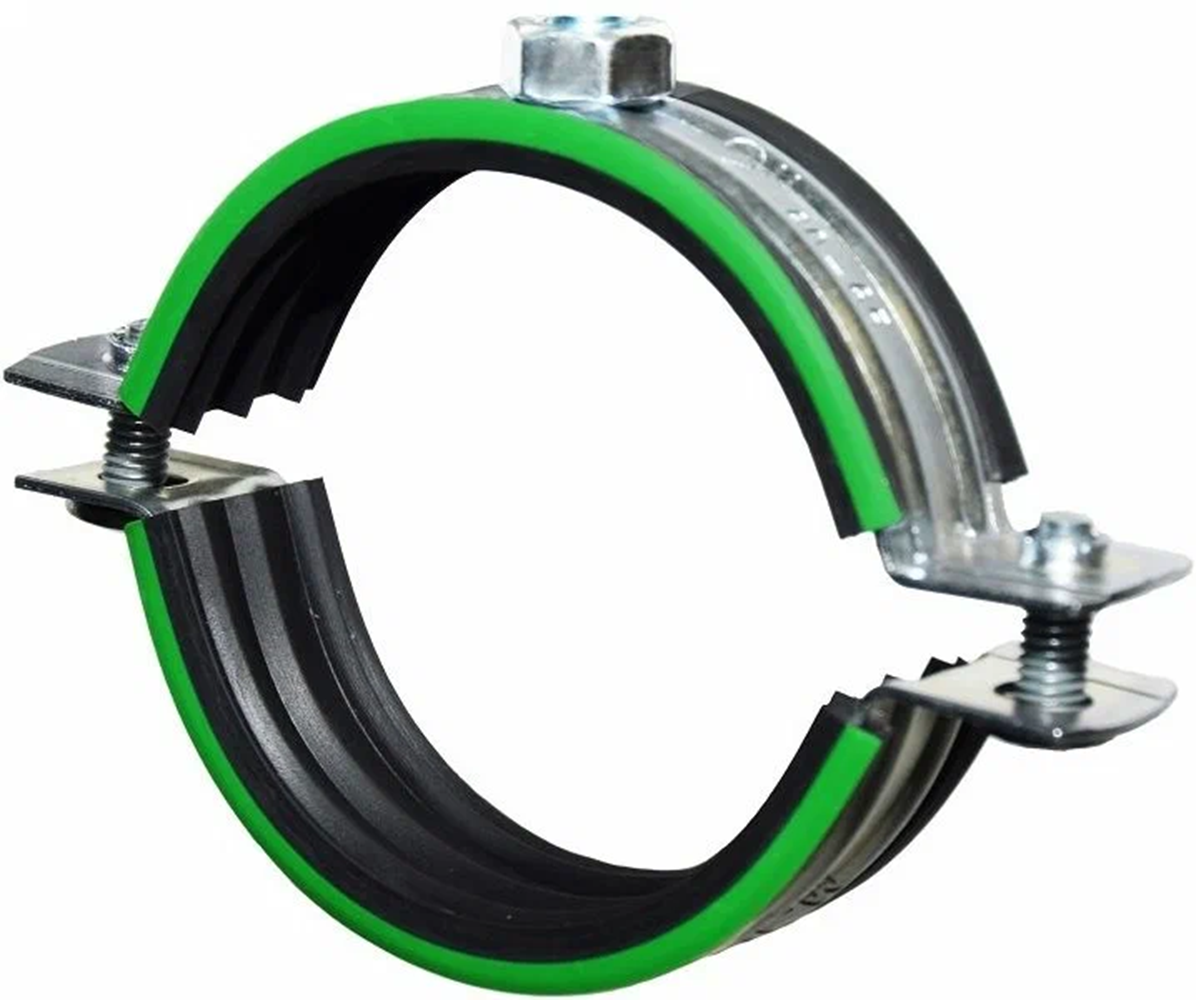 Хомут сантехнический 2 1/2" (74-80мм) с уплотнителем, сталь, 1 шт
