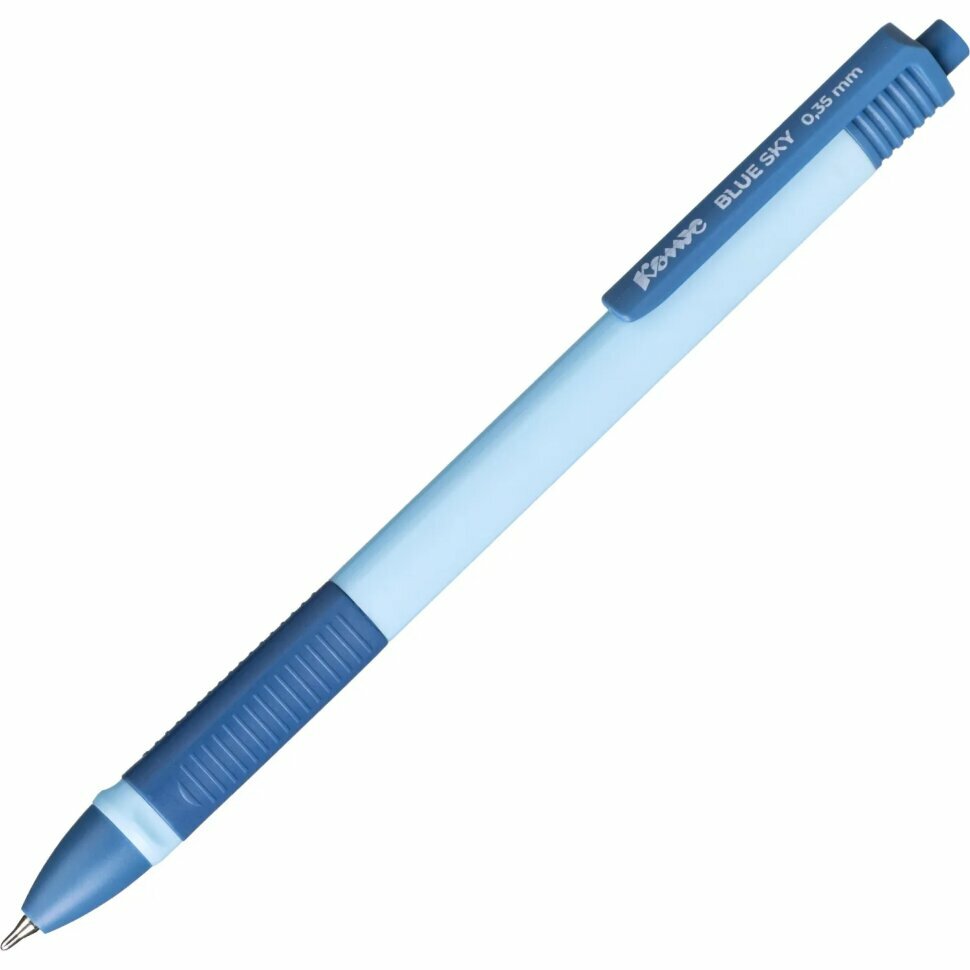 Ручка шариковая автомат. Комус Blue Sky, д. ш. 0,5 мм, гол. корп, манж, синяя, 2005565