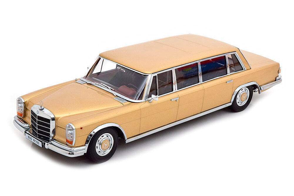Модель коллекционная KK-SCALE Mercedes W100 600 lwb pullman 1964 golden metallic / мерседес пульман золотистый
