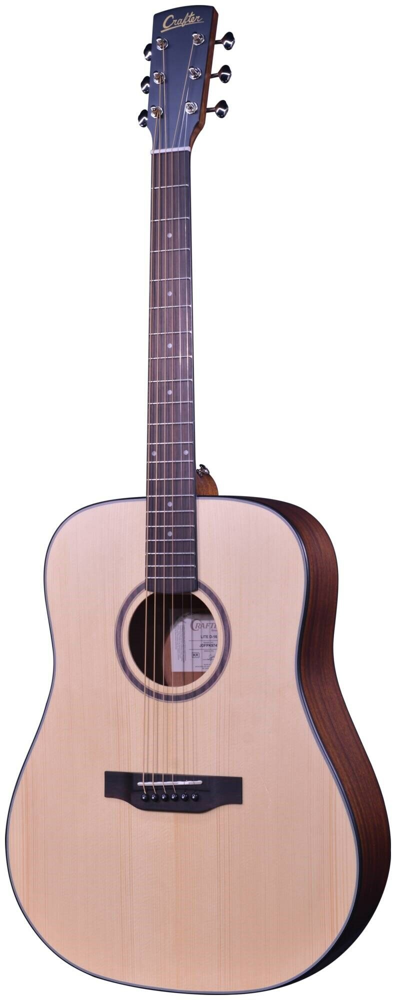 CRAFTER LITE D-16e - электроакустич гитара, дредноут, верх. дека массив альп. ели, корп - махагон
