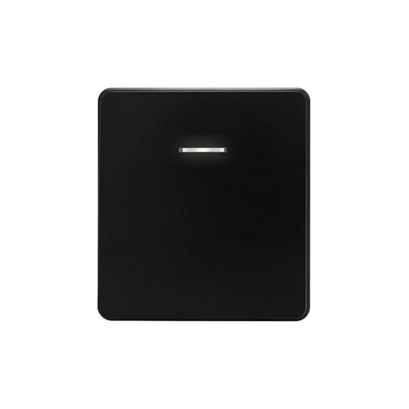 Выключатель 1-кл. СП ROUND MIELE 10А с подсветкой оникс Kranz KR-78-0713-3