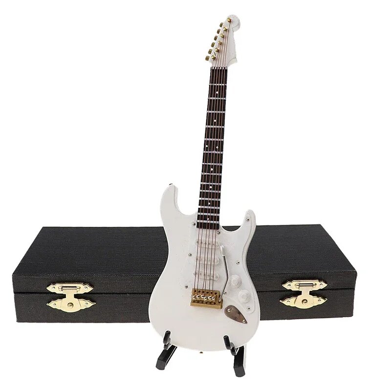Миниатюрная деревянная гитара 10-24 см Белый, 24cm, white