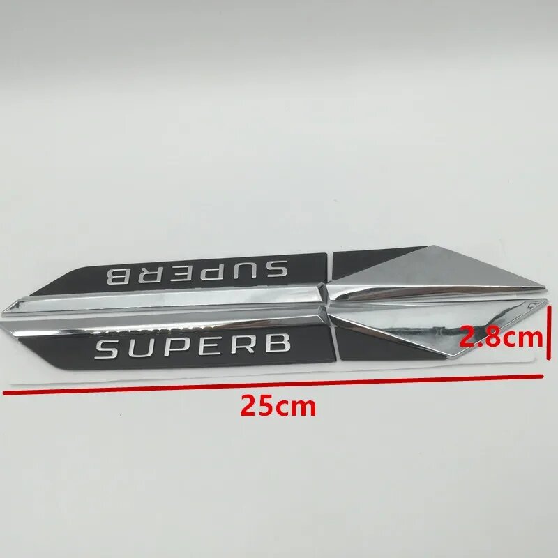 2 шт. для SKODA SUPERB, боковое крыло автомобиля, эмблема, наклейка на задний бампер, багажник, наклейка, аксессуары для стайлинга