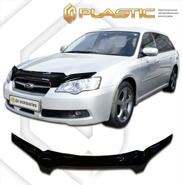 Дефлектор капота Subaru Outback 2003-2009 Черный глянцевый СА Пластик