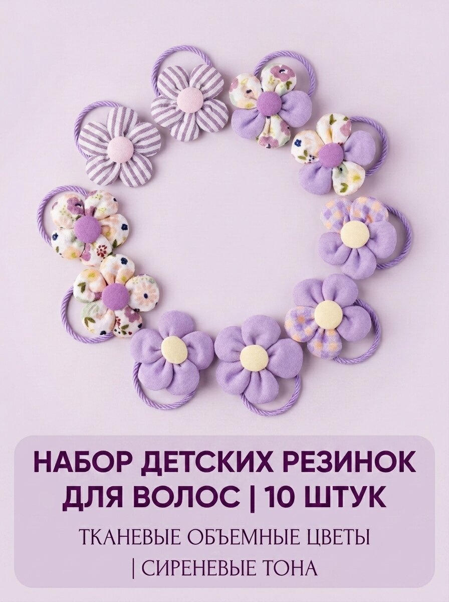 Набор нежных и красивых резинок - цветов для маленьких принцесс