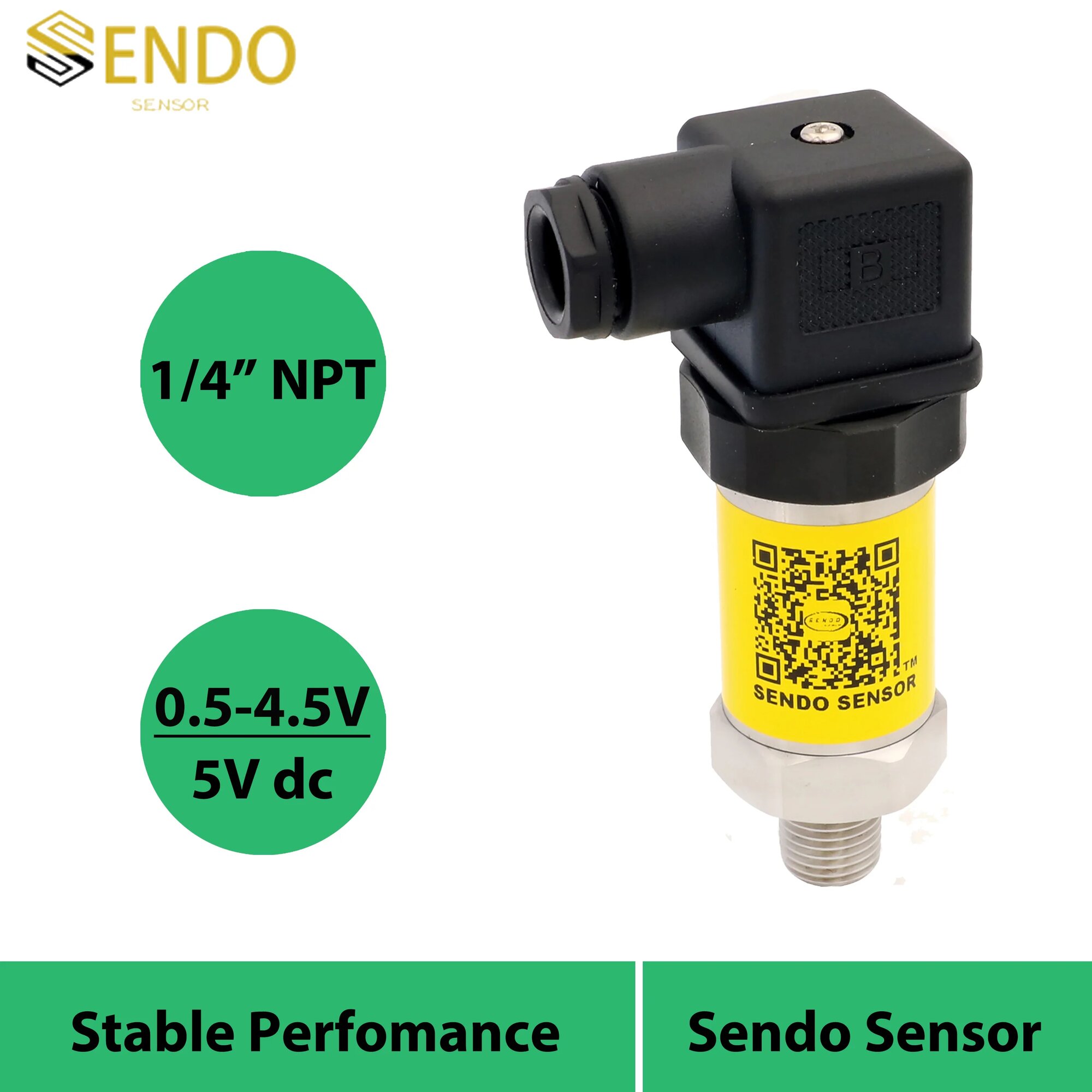 Датчик давления SENDO 1/4" NPT, 0.5-4.5V, 5V DC, 10bar