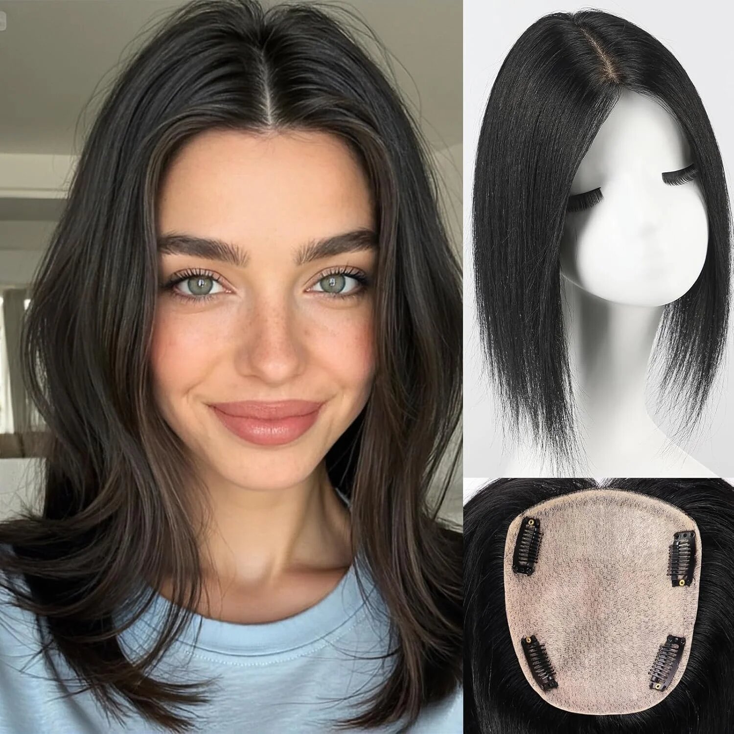 HAIRCUBE 12-дюймовые топперы из натуральных волос, коричневый, омбре