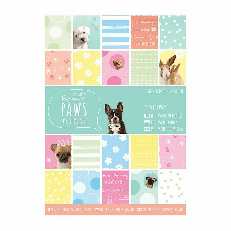 Набор бумаги для скрапбукинга docrafts "Papermania", Paws for Thought, 24 дизайна, 26 шт
