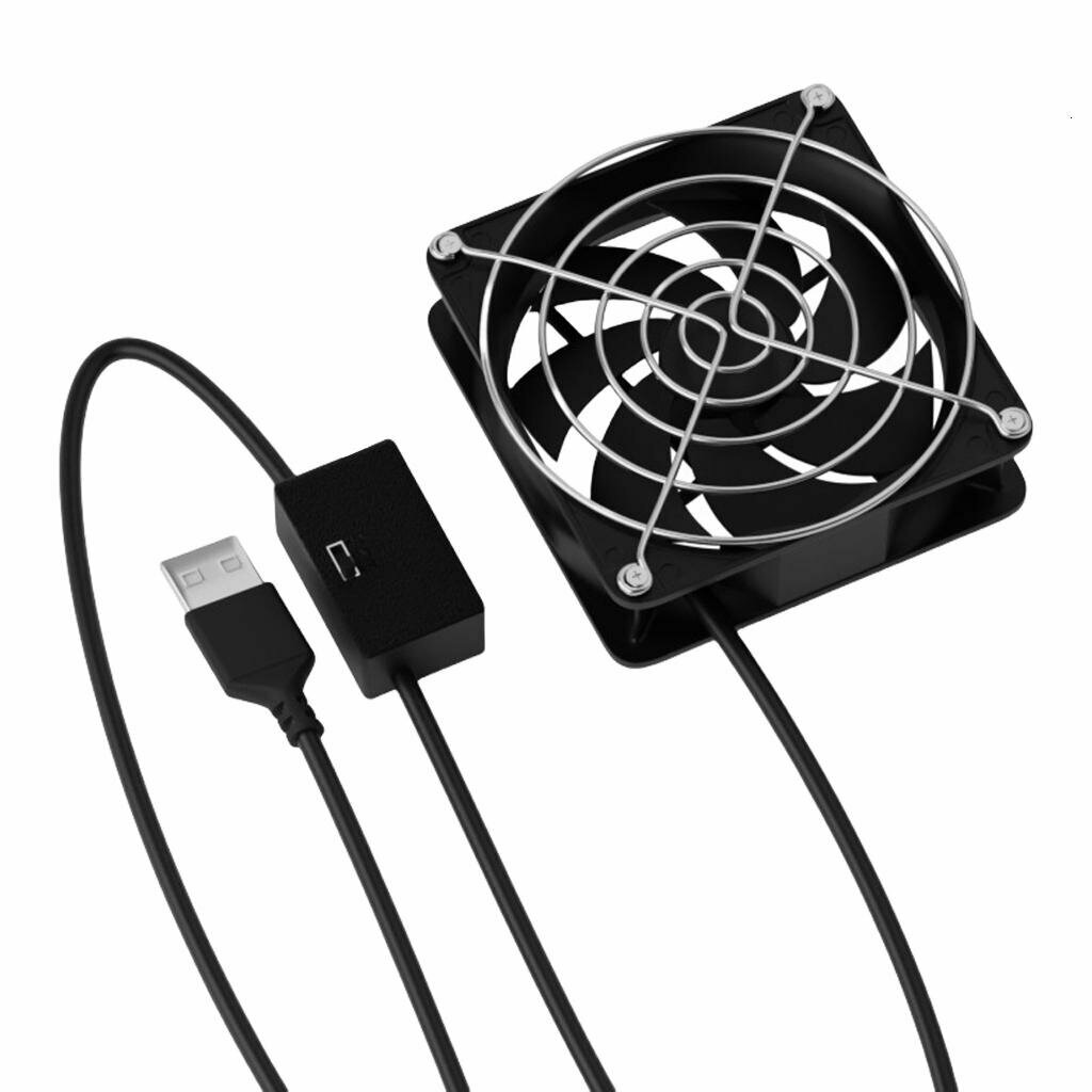 Вентилятор охлаждения USB 8x8 см с регулировкой температуры и 3 скоростями, Начиная с температуры выше 30С